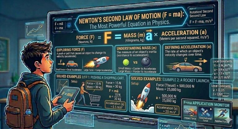 Newton's Second Law of Motion (F = ma): - Physics Fundamentals