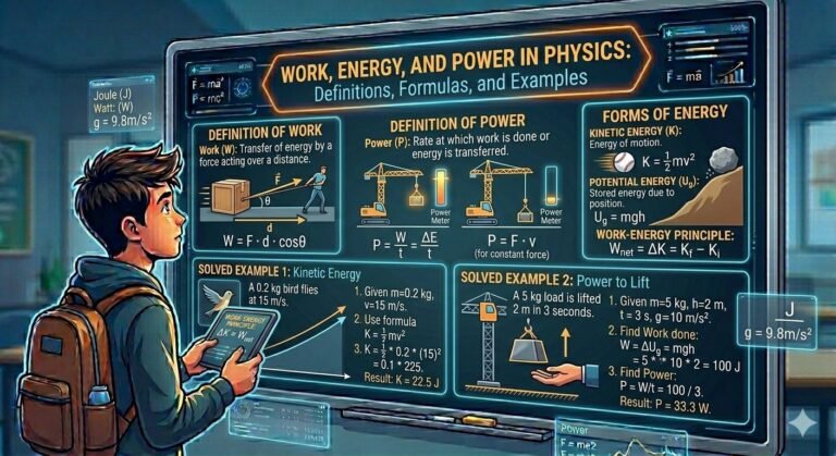 Work, Energy, and Power in Physics: Definitions, Formulas, and Examples ...